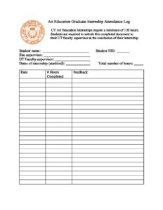 Art Education Graduate Internship Attendance Log – Resources for ...