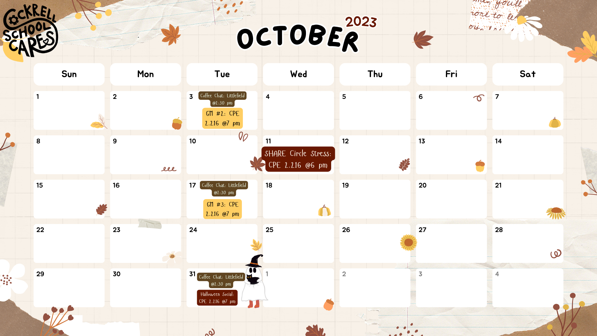 Calendar – Cockrell School Cares