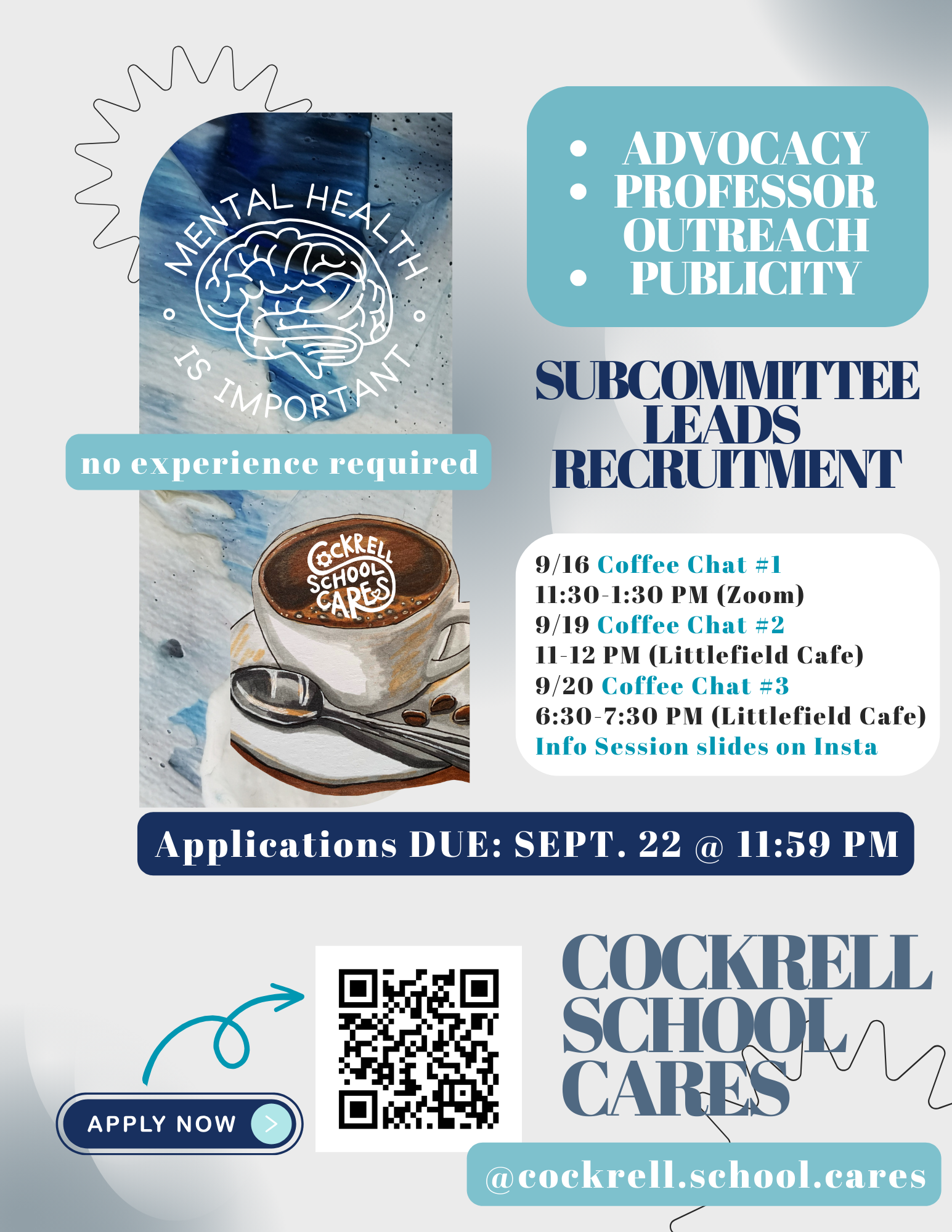 Subcommittee Lead Application and Recruitment – Cockrell School Cares