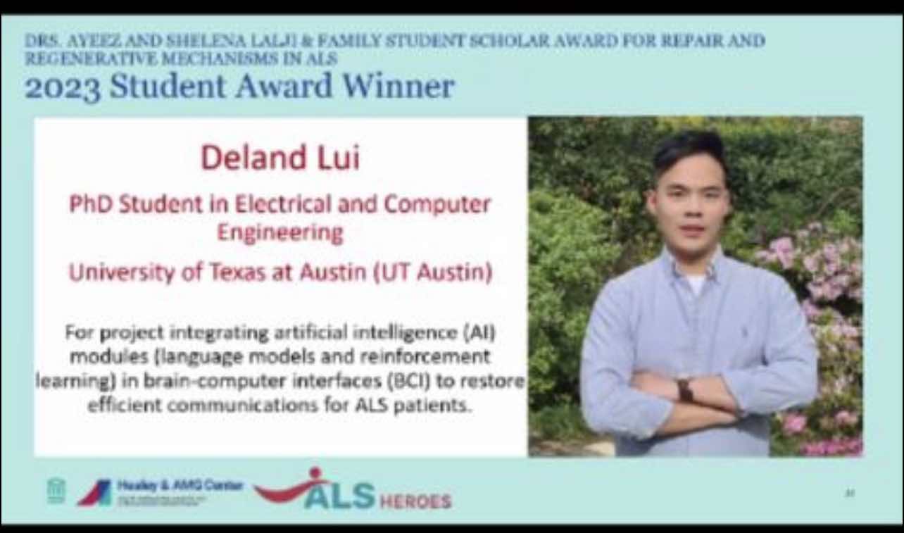 Delan Lui wons Dr. Ayyez & Shelena Lalji’s Family student scholar award