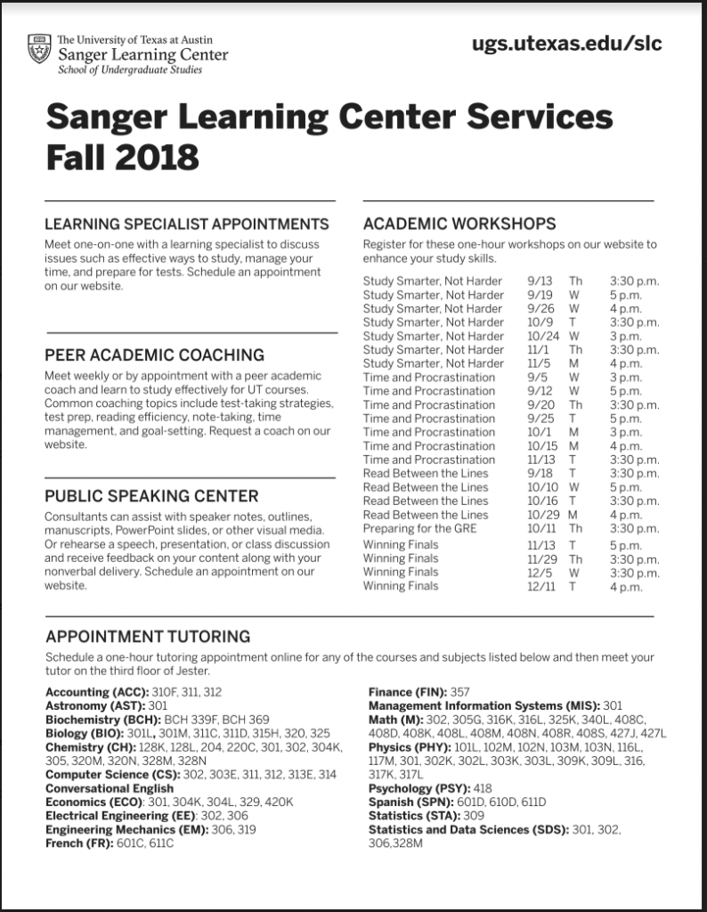 Learn About Sanger Learning Center Services | THE LAH HERALD