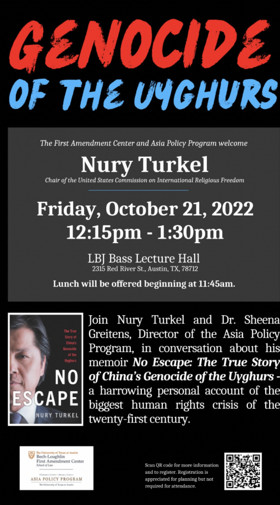 Genocide of the Uyghurs: A Discussion from Nury Turkel, Chair of the U ...