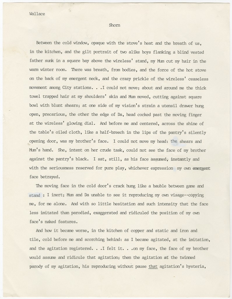 Unpublished David Foster Wallace story donated to the Ransom Center