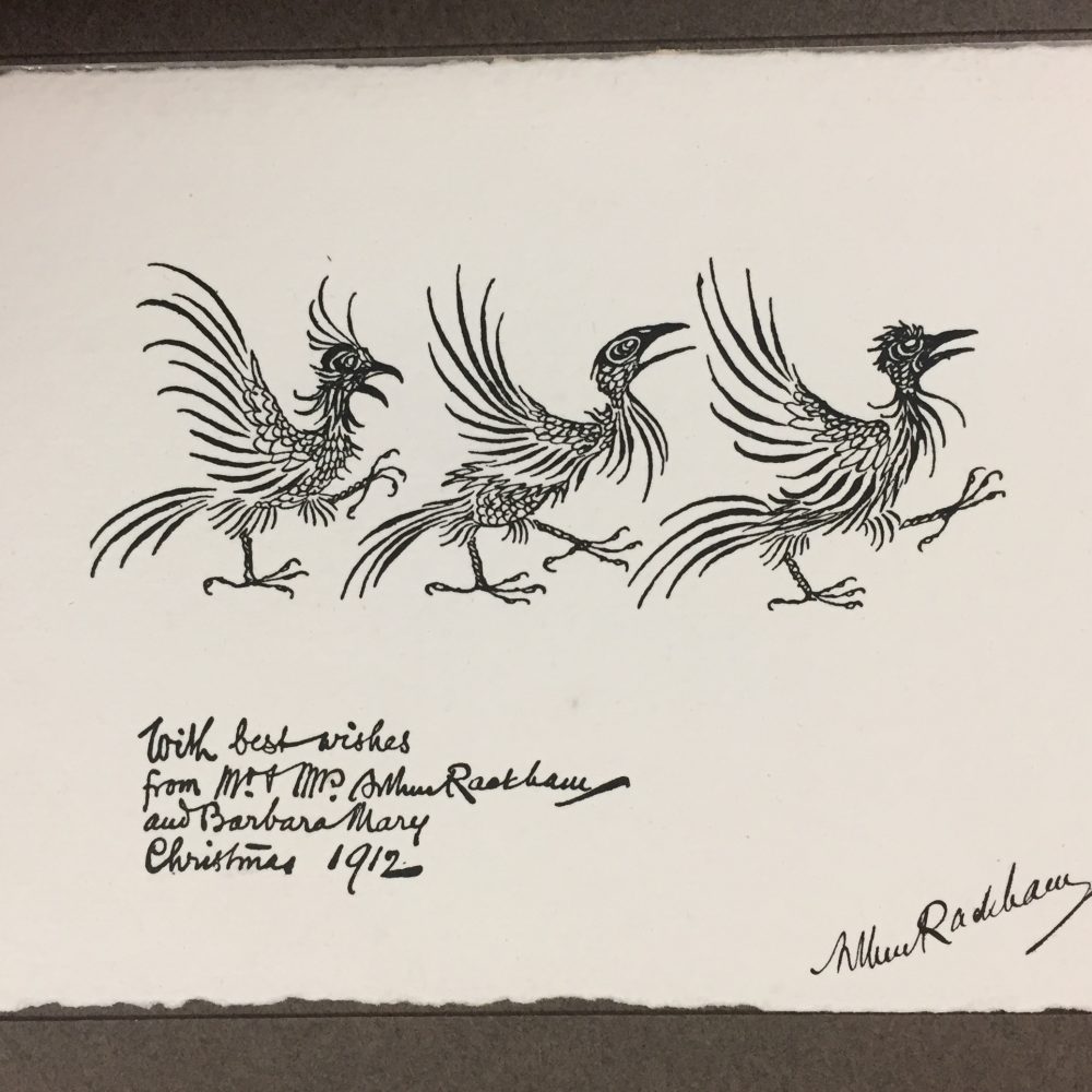 Arthur Rackham, signed holiday greeting card, George L. Lazarus ...