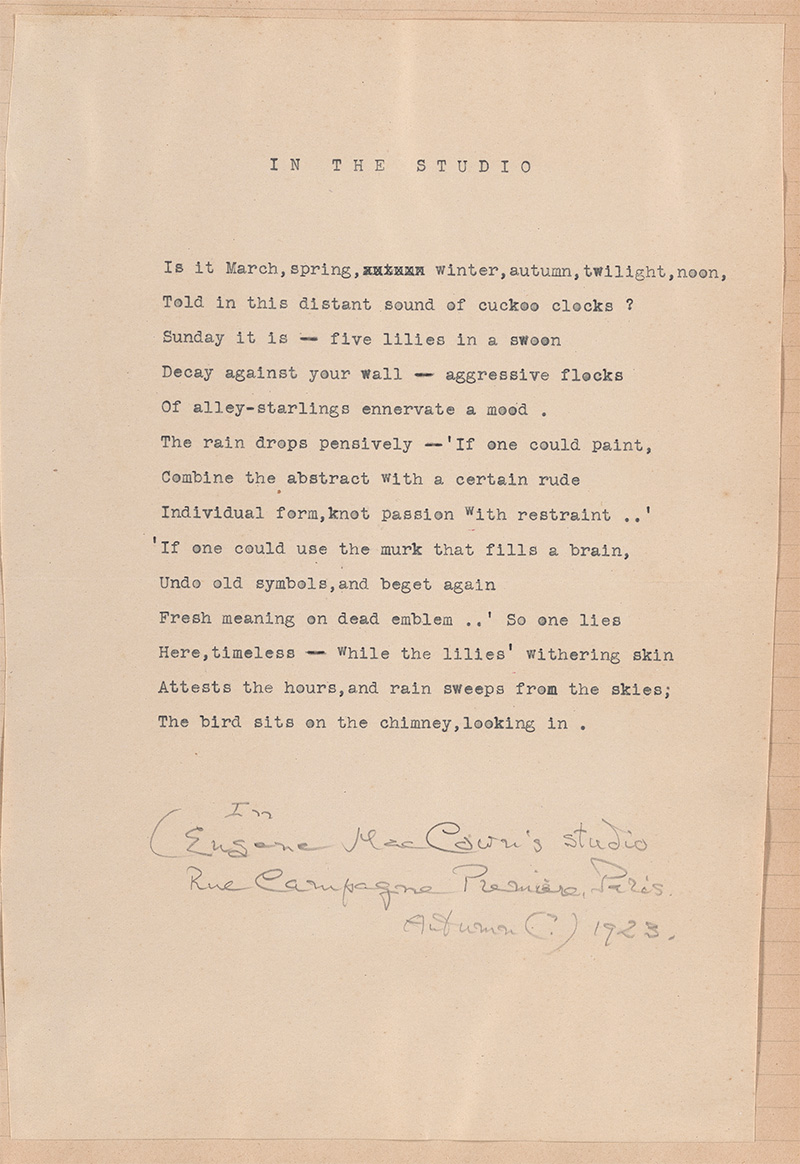 Nancy Cunard in the Studio