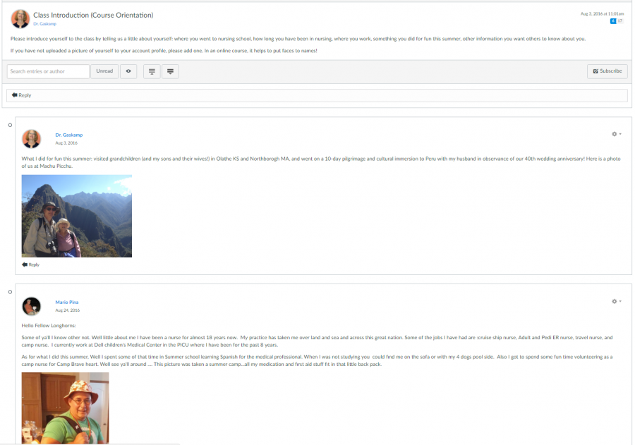 Discussions in Canvas