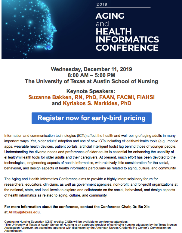 AGING and HEALTH INFORMATICS CONFERENCE 2019