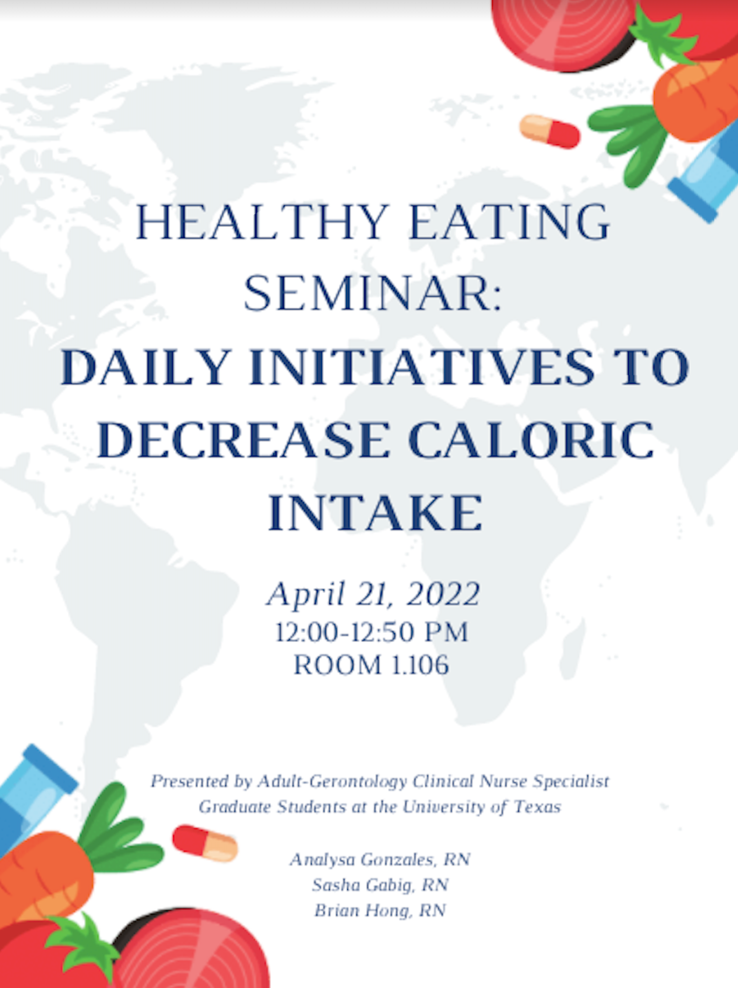 Healthy Eating Seminar: Daily Initiatives to Decrease Caloric Intake