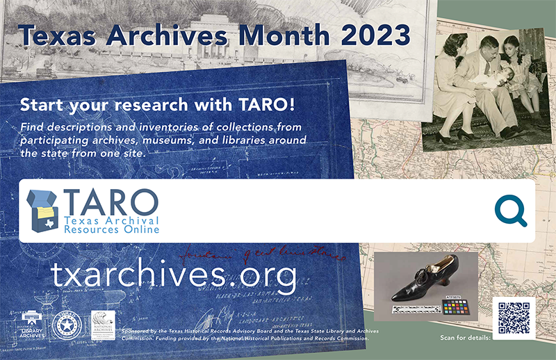 Texas Archives Month 2023 Poster features TARO! | TARO Today