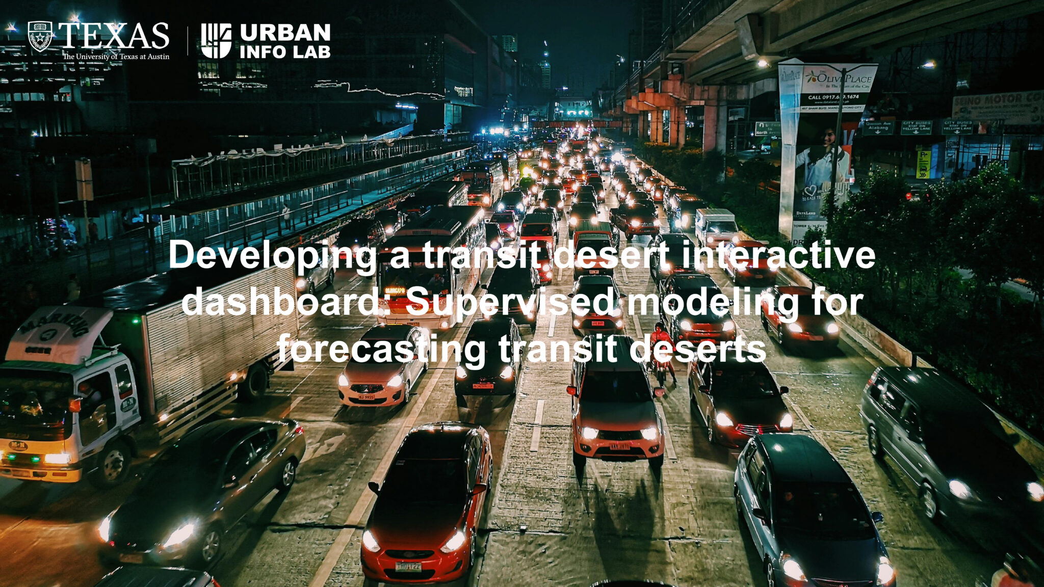Developing a transit desert interactive dashboard: Supervised modeling for forecasting transit ...
